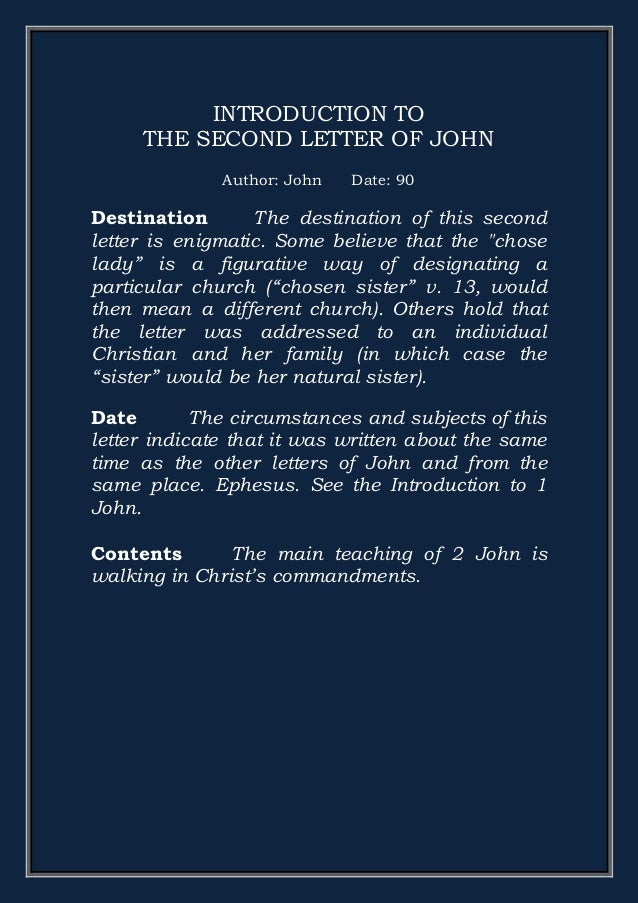 THE SECOND LETTER OF JOHN