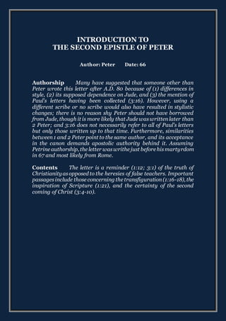 THE SECOND LETTER OF PETER | DOCX | Christianity | Religion & Spirituality