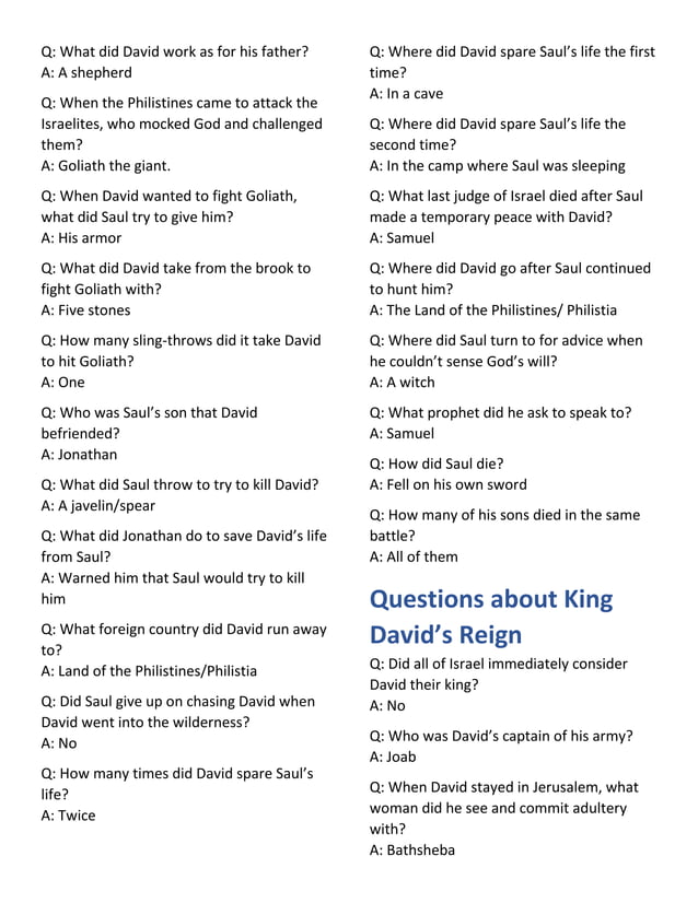 Bible-Trivia-Questions-and-Answers.pdf | Christianity | Religion ...