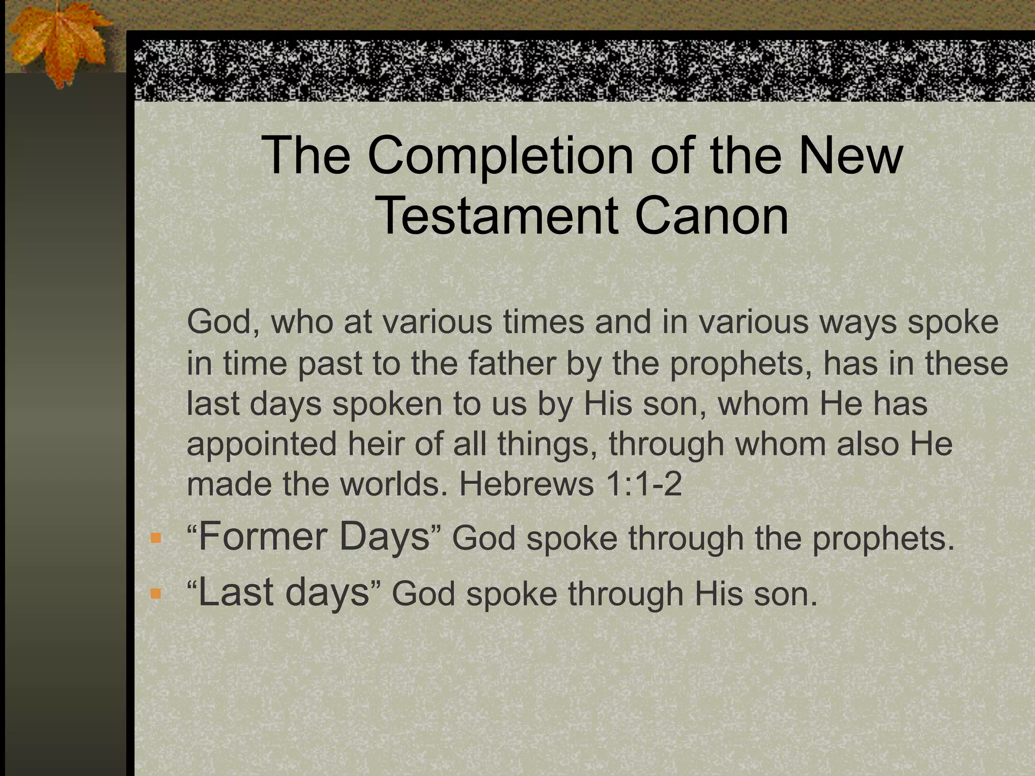 Bible 1, Development of Canon | PDF