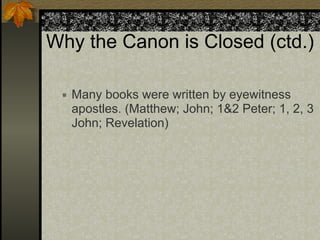 Bible 1, Development of Canon | PDF