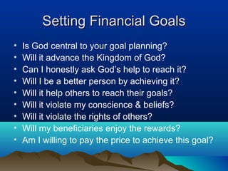 Financial Planning according to the Holy Bible | PPT