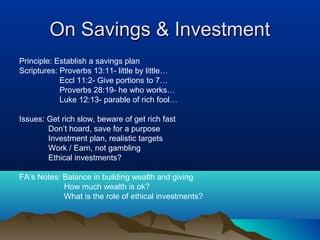Financial Planning according to the Holy Bible | PPT