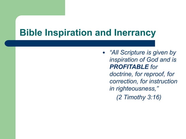 Bible 2, Inspiration and Inerrancy | PDF | Christianity | Religion ...