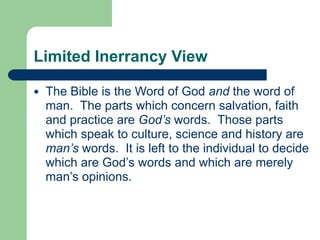 Bible 2, Inspiration and Inerrancy | PDF