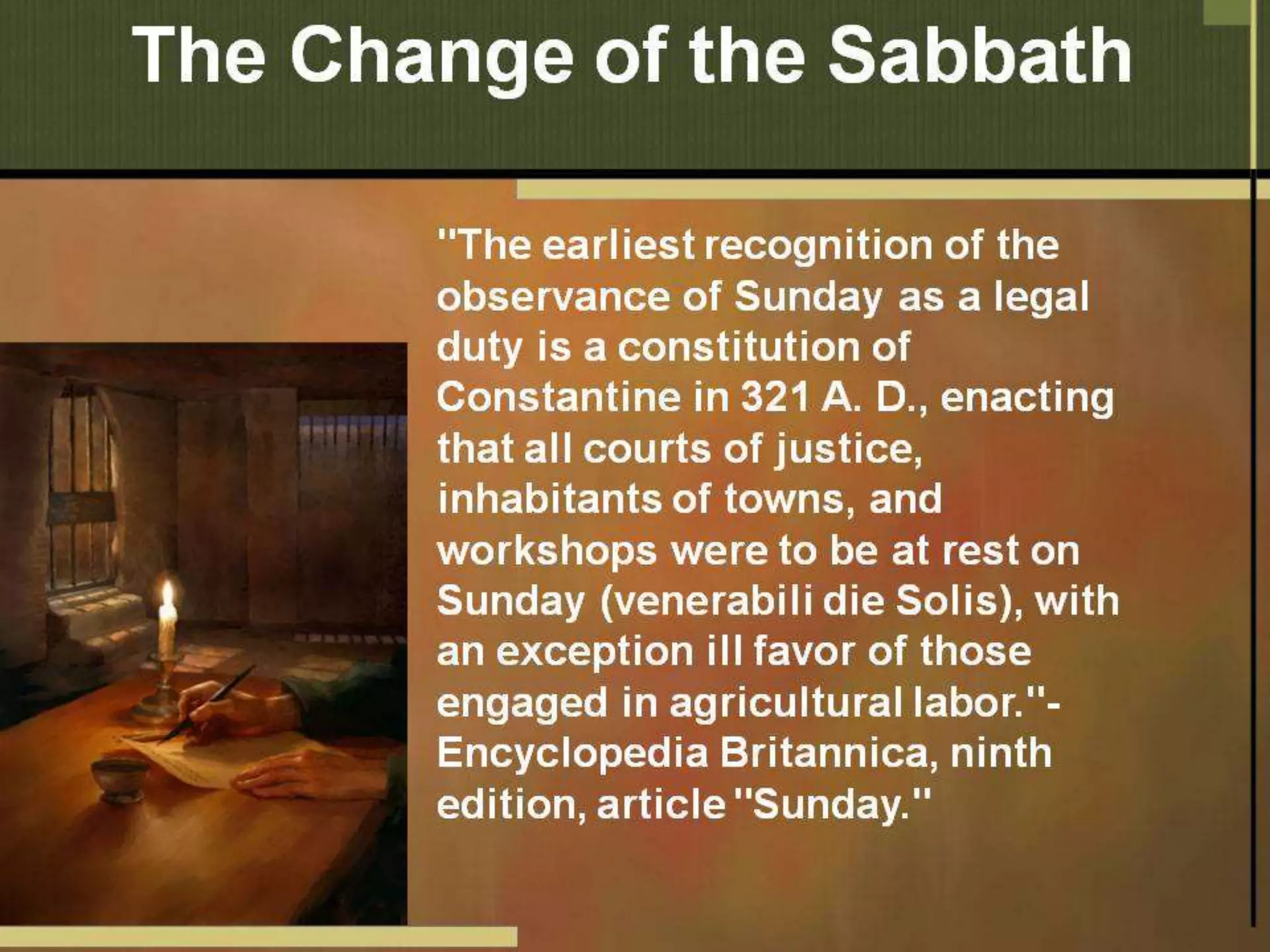 Bible answers 11 -- The Change of the Sabath | PPTX