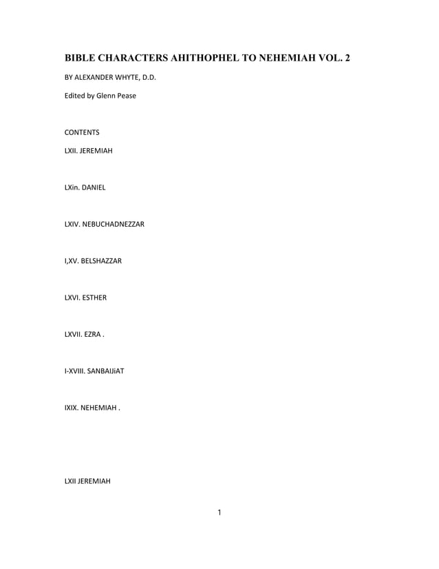Bible characters ahithophel to nehemiah vol. 2 | PDF