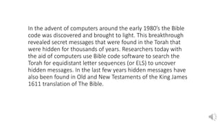 Bible Code Explanation | PPTX | Christianity | Religion & Spirituality