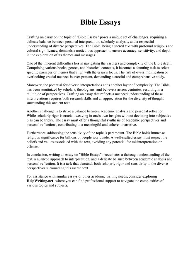 Bible Essays.pdf | Christianity | Religion & Spirituality