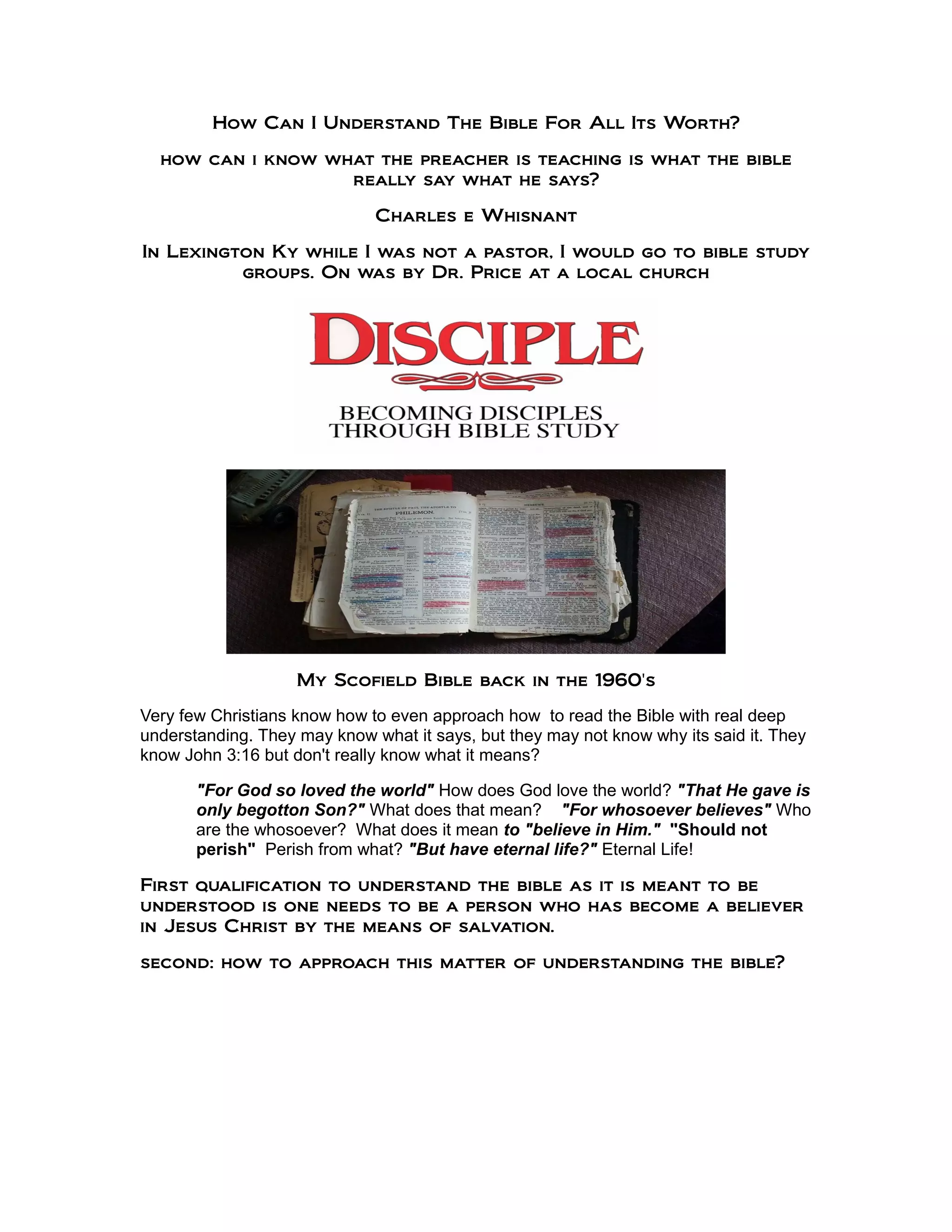 Bible how to understand the bible | PDF