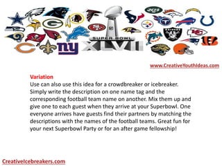Bible Icebreakers - SuperBowl Teams | PPTX