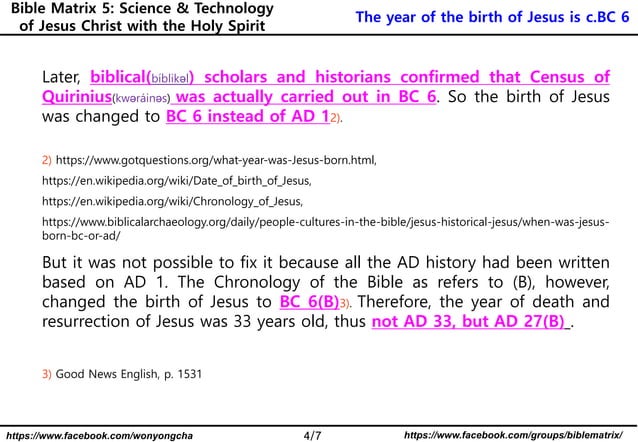 Bible Matrix 5_10_The year of the birth of Jesus is c.BC 6 not AD 1 | PPT