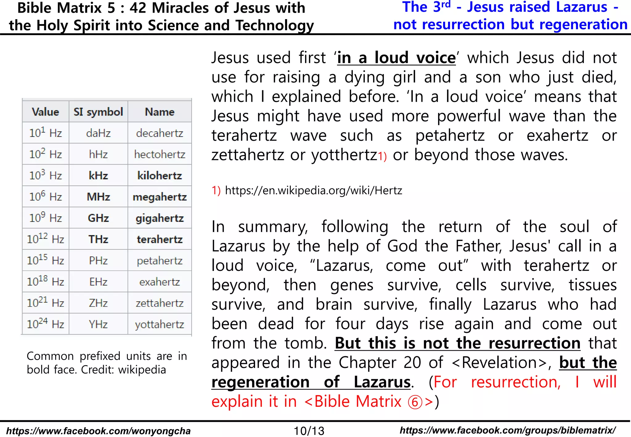 Bible Matrix 5_35_The 3rd: Jesus raised Lazarus who had died for four ...