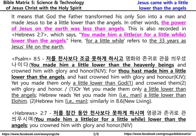 Bible Matrix 5_9_Jesus came with a little lower than the angels | PPT