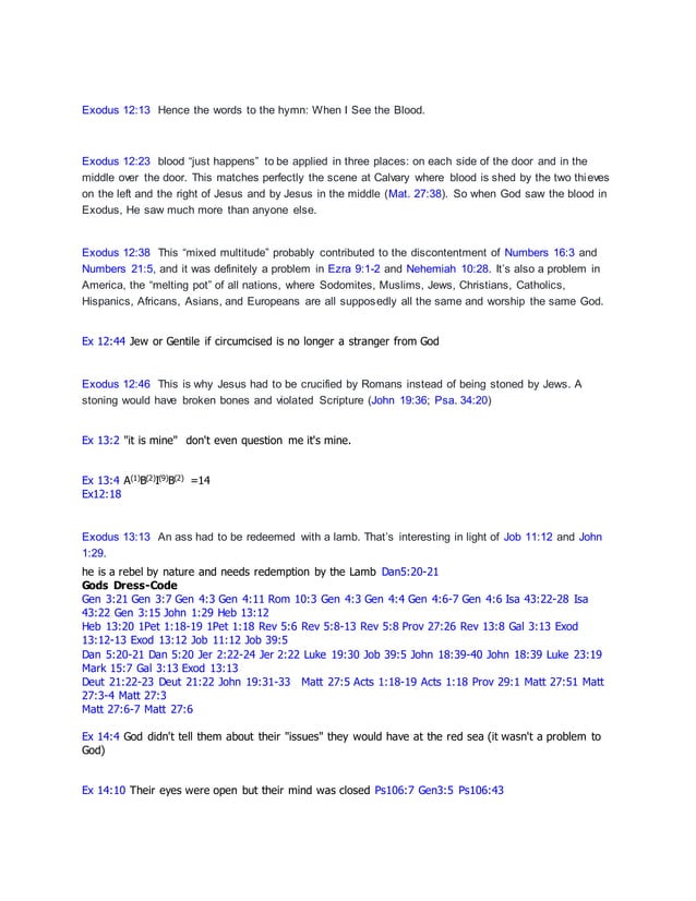 Bible notes from Exodus | PDF