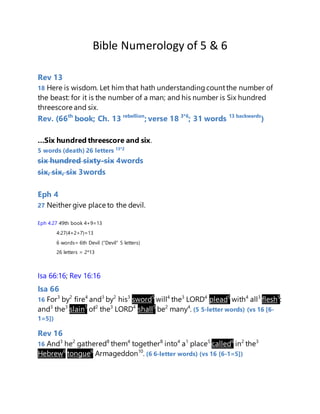 Bible Numerology of 5 and 6 | DOCX