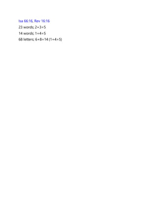 Bible Numerology of 5 and 6 | DOCX