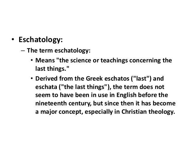 Bible on Eschatology