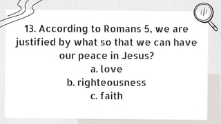 BIBLE QUIZ: Song of Solomon and Romans | PDF