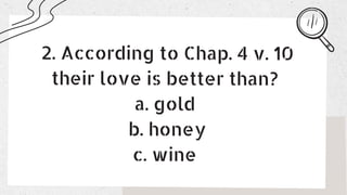 BIBLE QUIZ: Song of Solomon and Romans | PPT