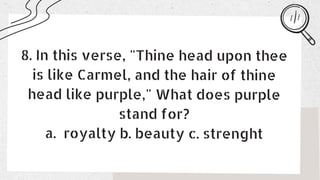 BIBLE QUIZ: Song of Solomon and Romans | PDF