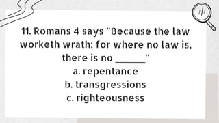 BIBLE QUIZ: Song of Solomon and Romans | PPT