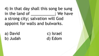 BIBLE QUIZ Isaiah 25 to 27 and 2 Corinthians 5 to 8.pptx