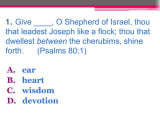 Bible Quiz Psalm 80 to 83 and Mark 7 to 9 | PPT