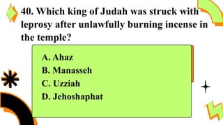 Comprehensive Bible Quiz: Questions on Biblical Figures and Events | PPTX