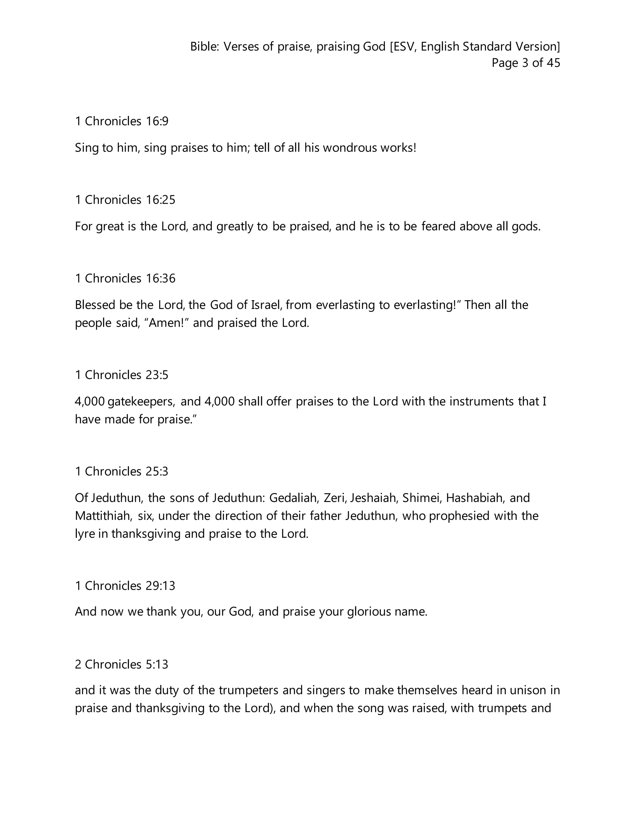 Bible's praise verses; Bonus: God's names: | DOCX