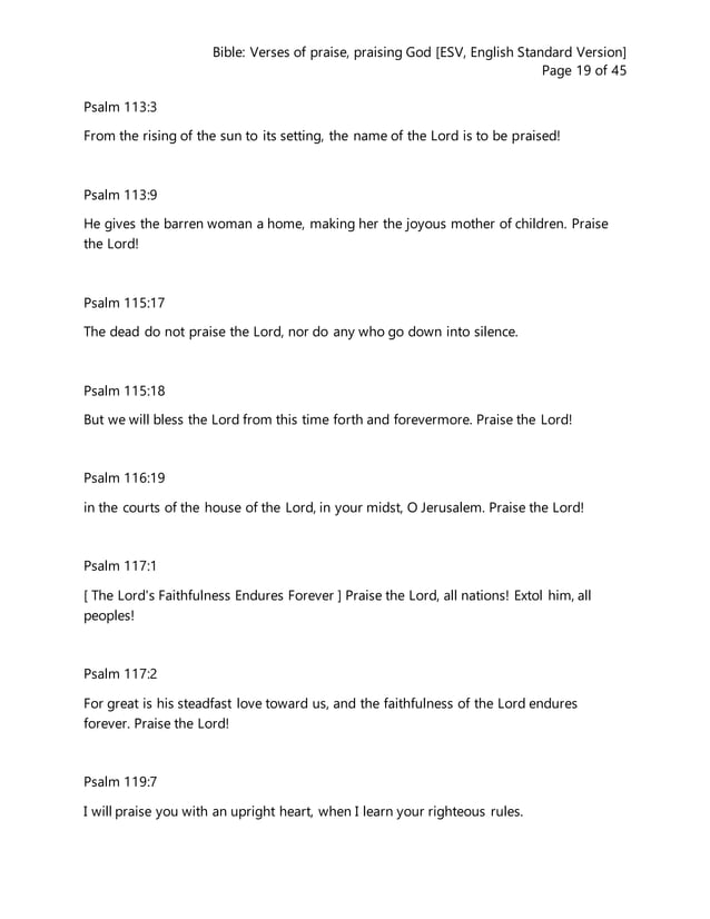 Bible's praise verses; Bonus: God's names: | PDF