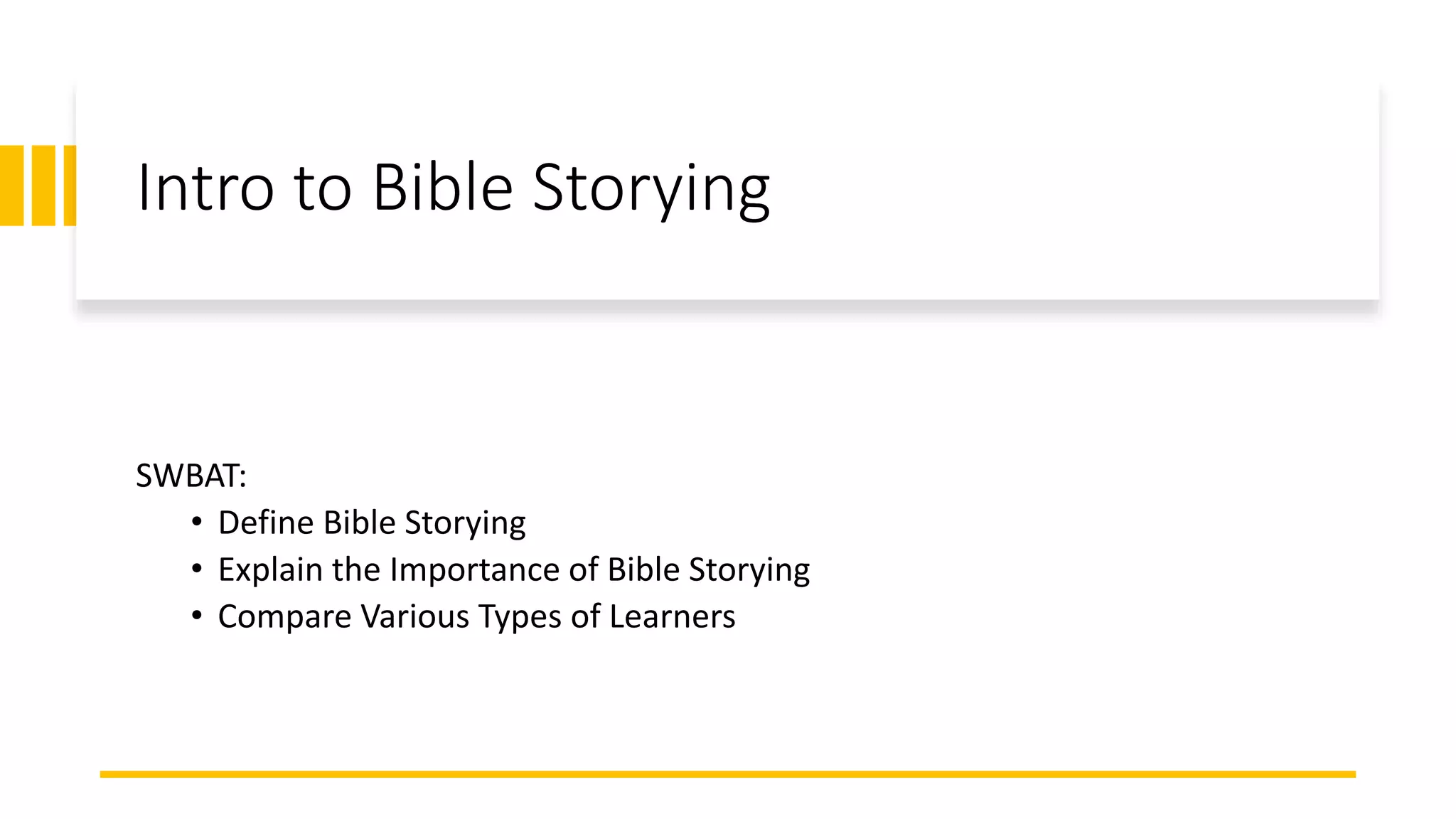 Bible storying | PPT