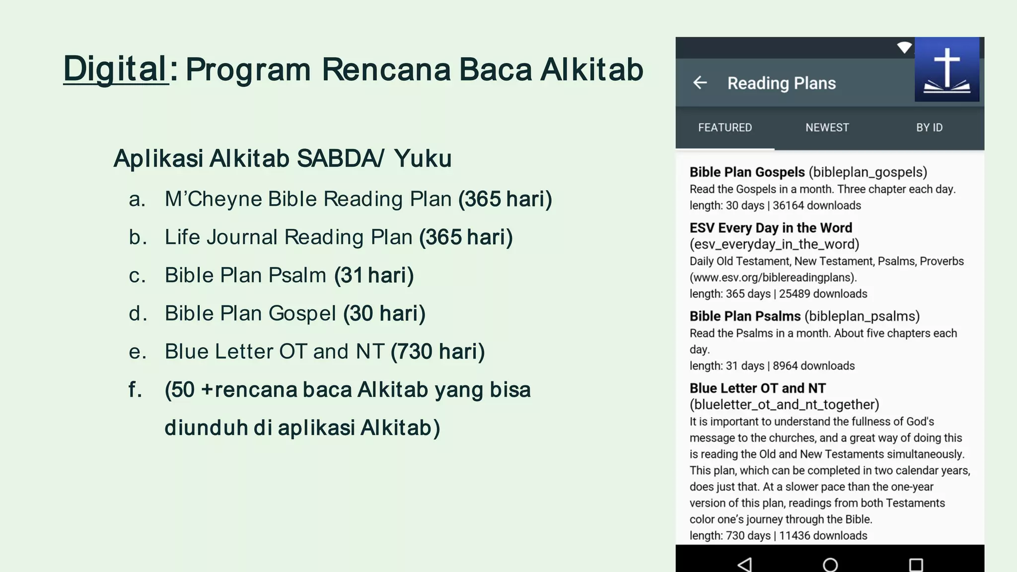 Rencana2 Baca Alkitab dan Renungan2 | PPT