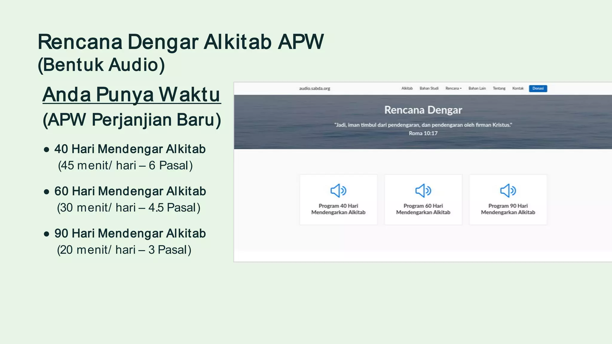 Rencana2 Baca Alkitab dan Renungan2 | PDF