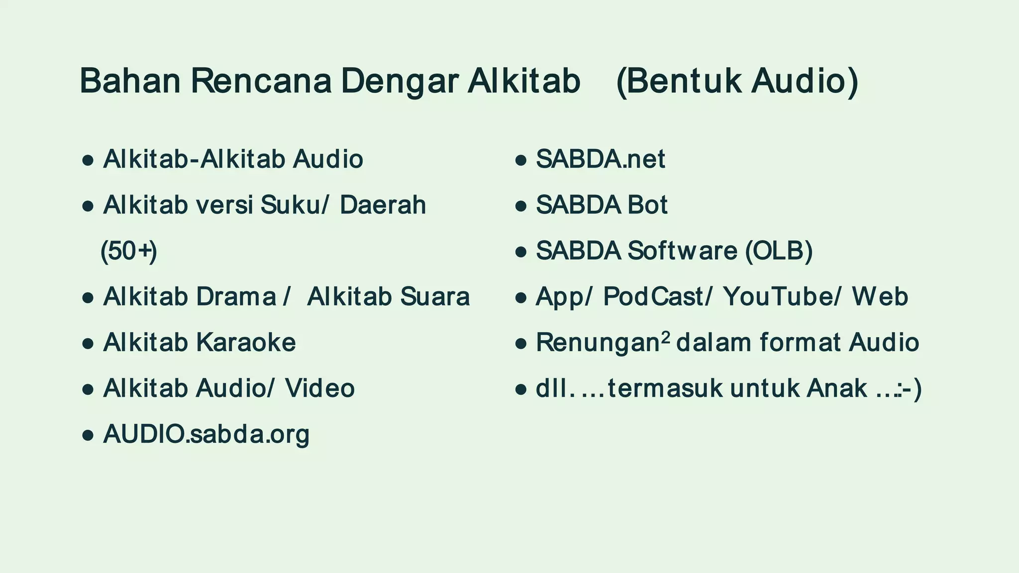 Rencana2 Baca Alkitab dan Renungan2 | PPT