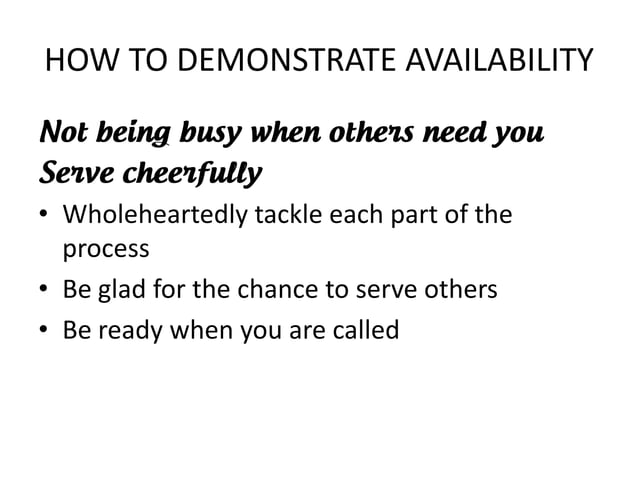 AVAILABILITY | PPT
