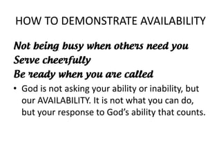 AVAILABILITY | PPT