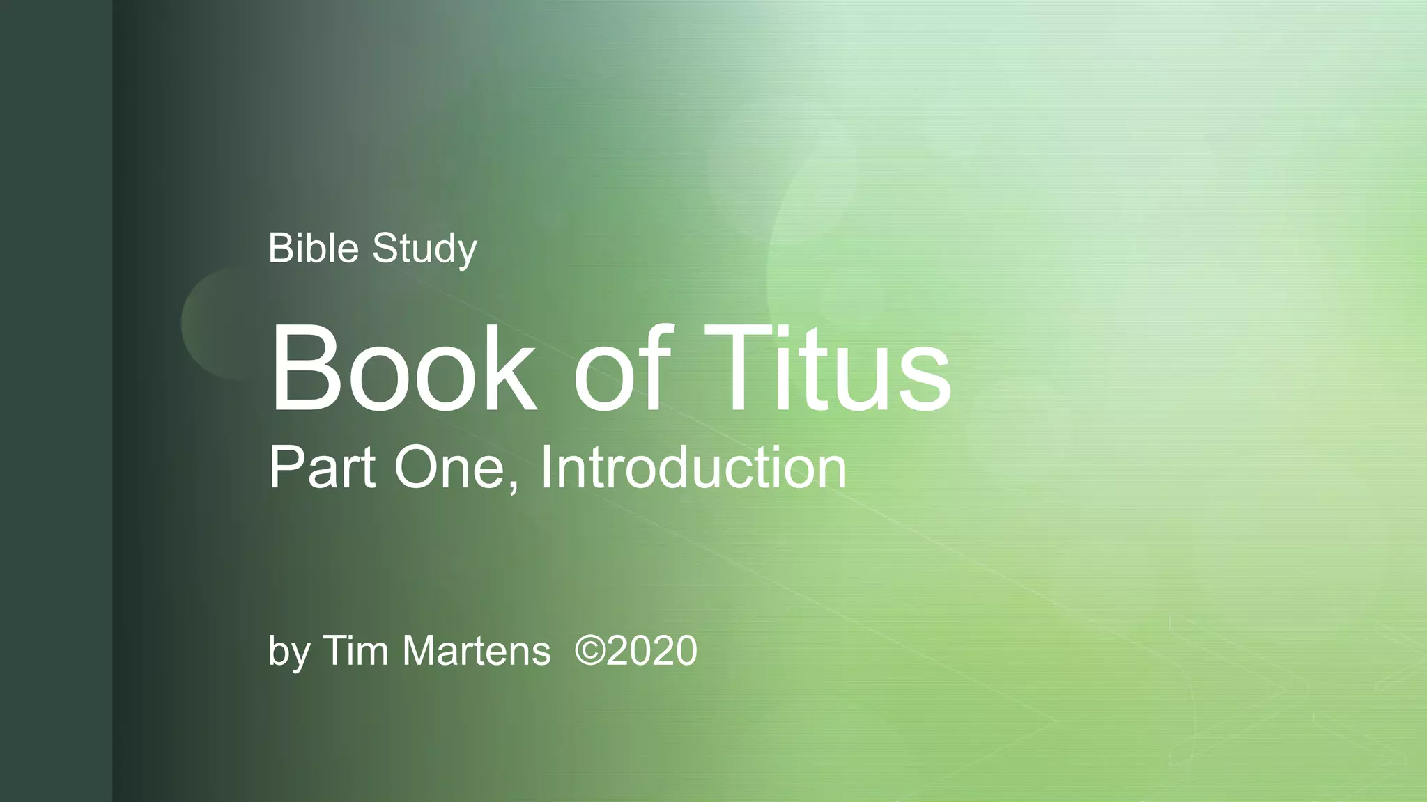 Bible Study - Introduction to the Book of Titus | PPTX