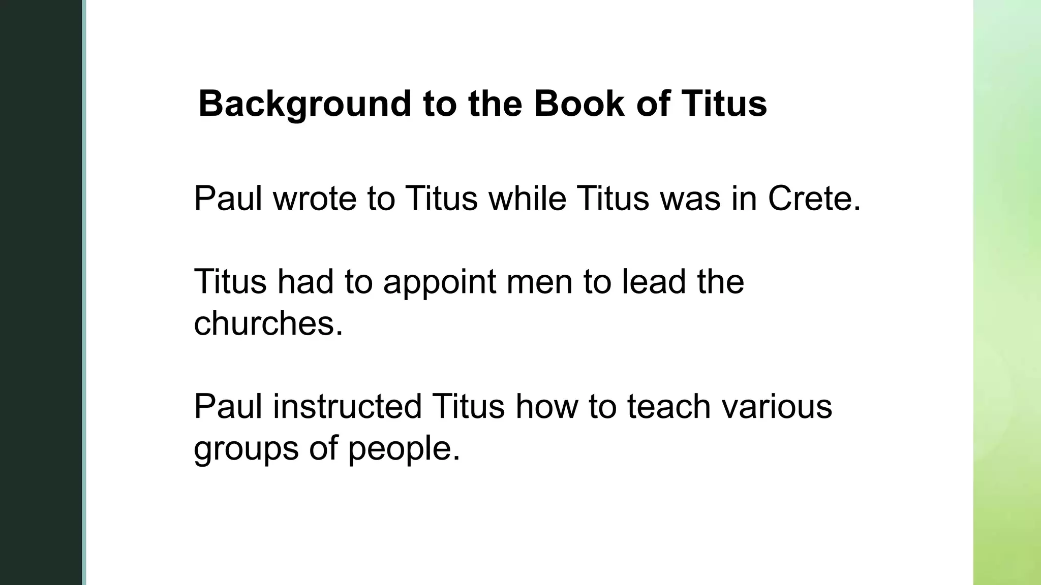 Bible Study - Introduction to the Book of Titus | PPTX