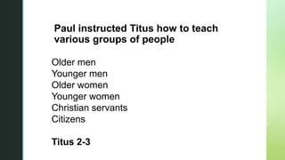 Bible Study - Introduction to the Book of Titus | PPT