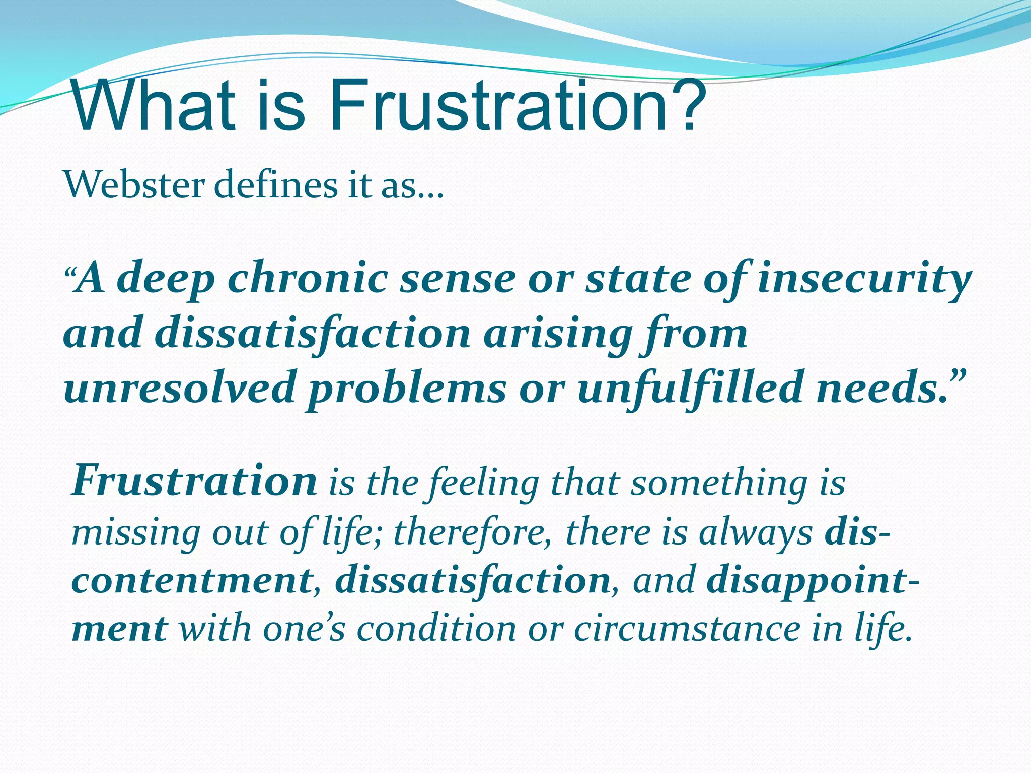 Bible Study Lesson 5 Frustration | PPTX