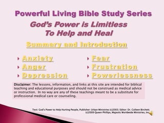 Bible Study Online Lesson1- Anxiety | PPTX