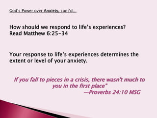 Bible Study Online Lesson1- Anxiety | PPTX