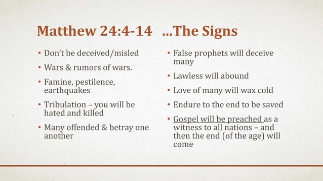 An Outline of Matthew, Chapter Twenty-Four | PPT