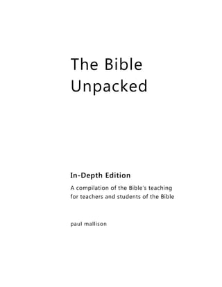 Bible study - the Bible unpacked (in-depth edition) | PDF