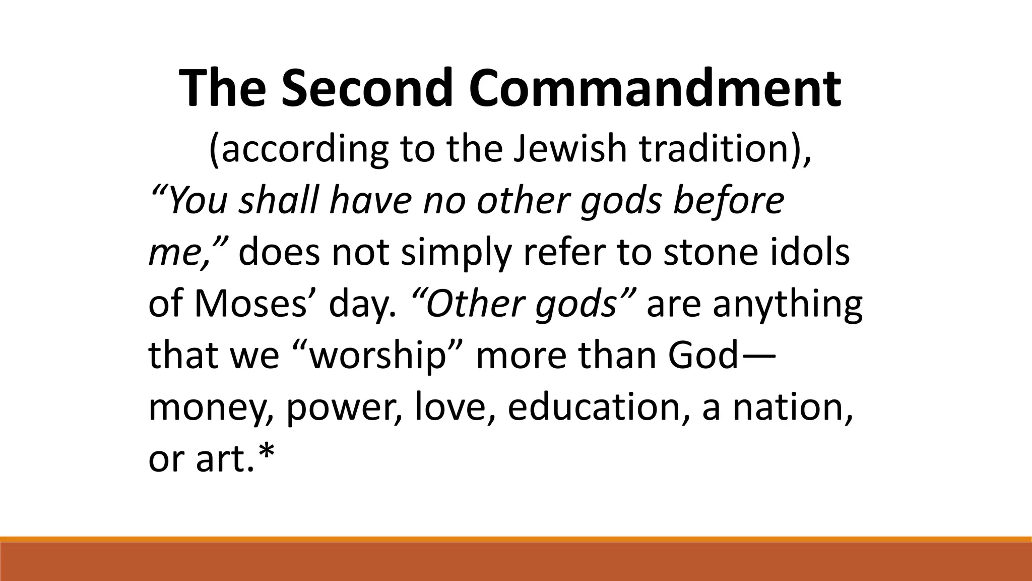 Bible study - The Second Commandment | PPTX