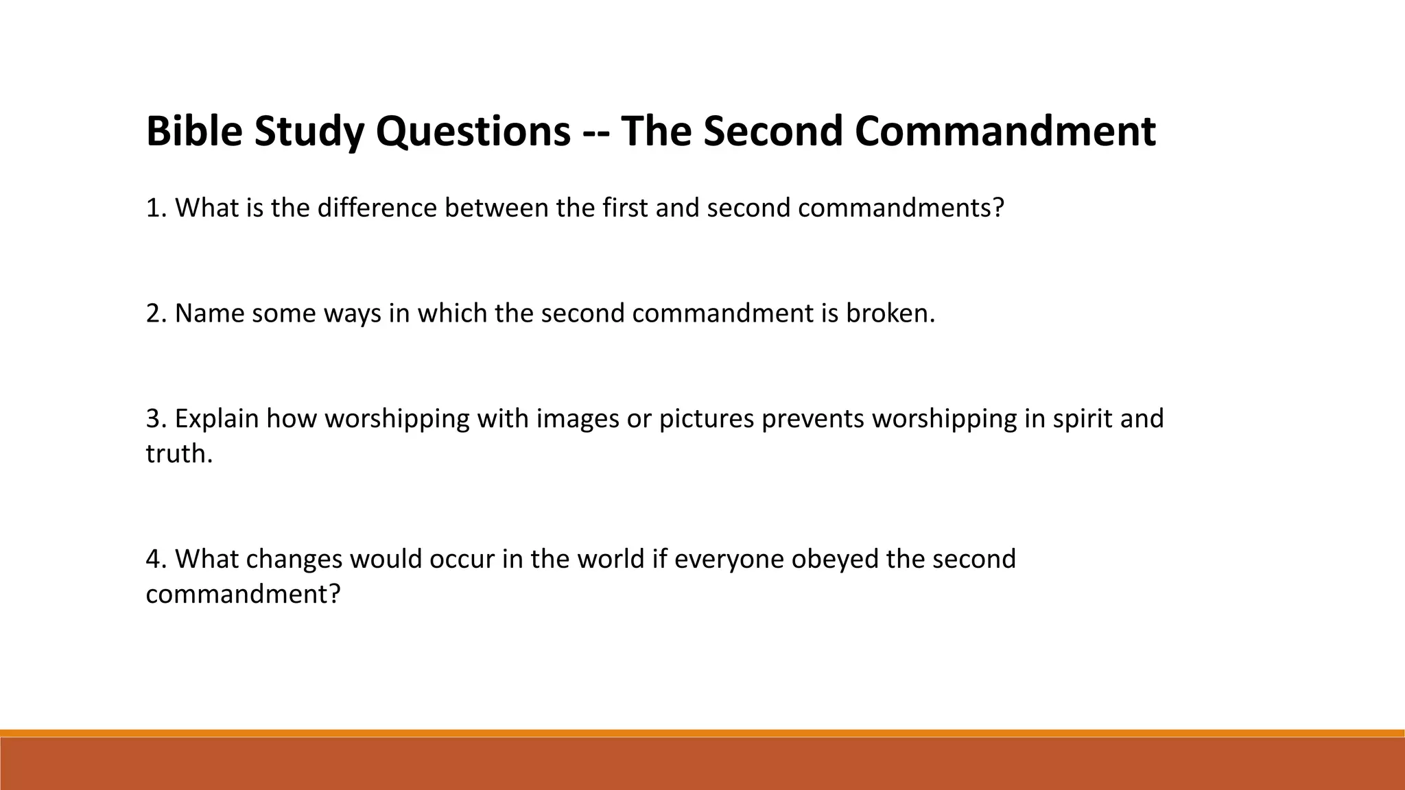 Bible study - The Second Commandment | PPTX