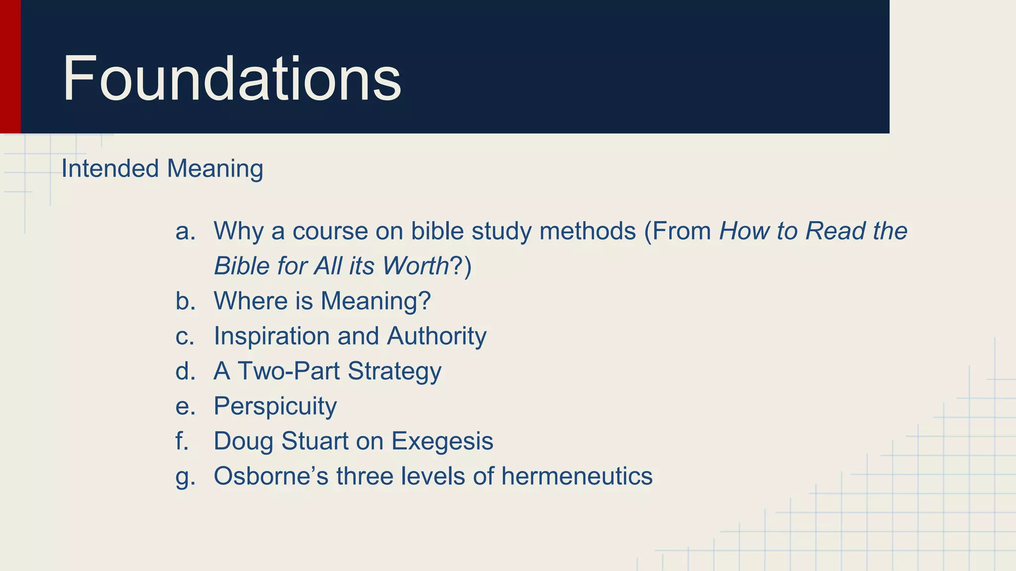 Bible Study Methods Part One | PPTX