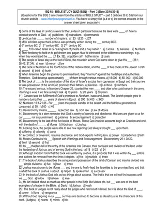 Bible study quiz part 3 | DOC