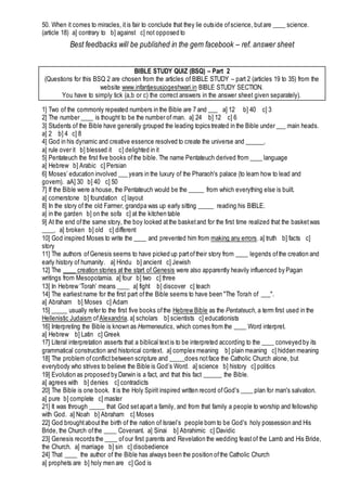 Bible study quiz set 1 | DOCX